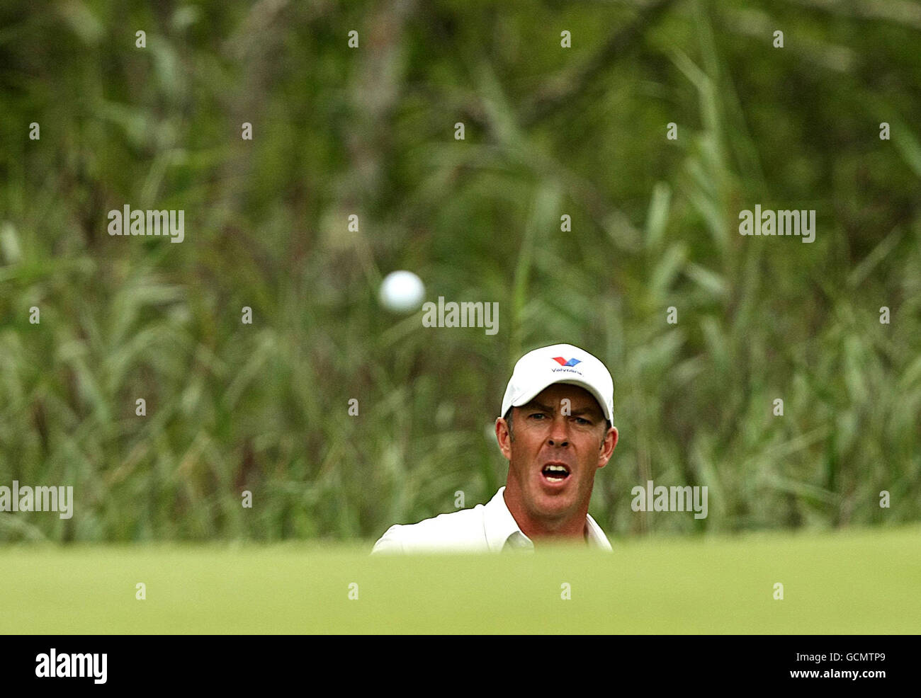 Australia's Richard Green watches his ball land on the green during the ...