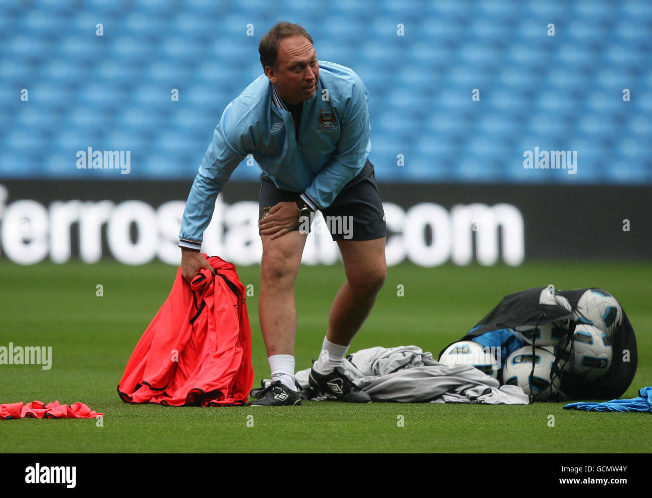 Manchester City coach David Platt prepares for a training session at ...
