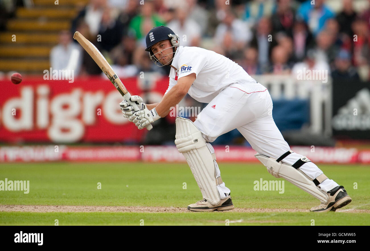 Englands jonathan trott bats npower second test edgbaston hi-res stock ...