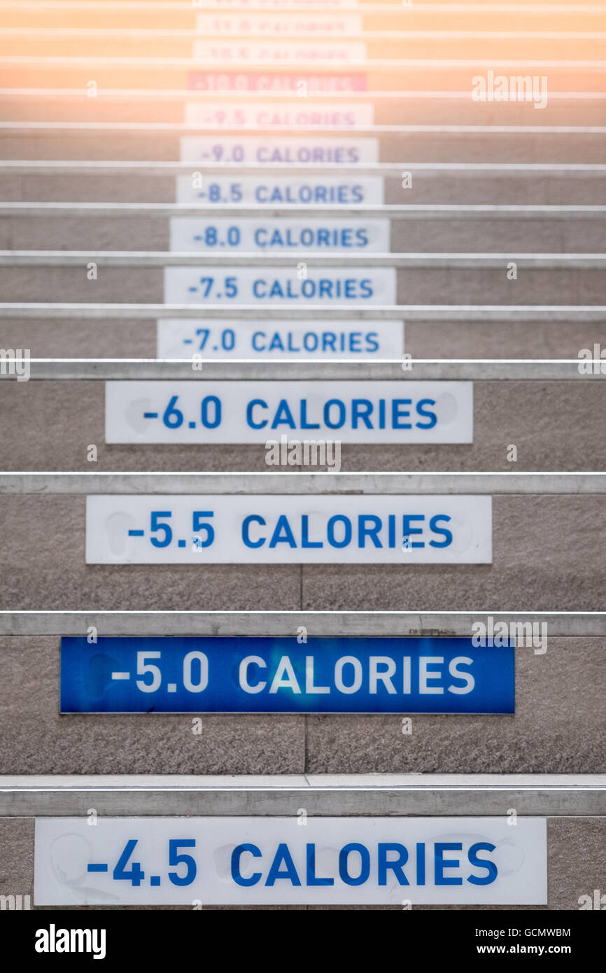 Stairs with Count Calories for exercise.(Selective focus Stock Photo ...