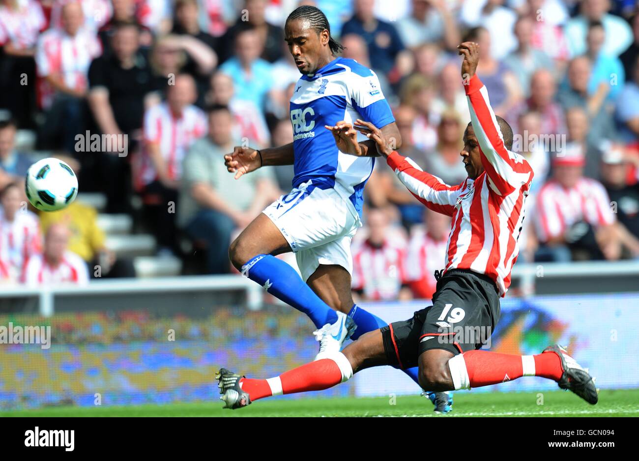 Sunderlands titus bramble right and birmingham citys cameron jerome ...