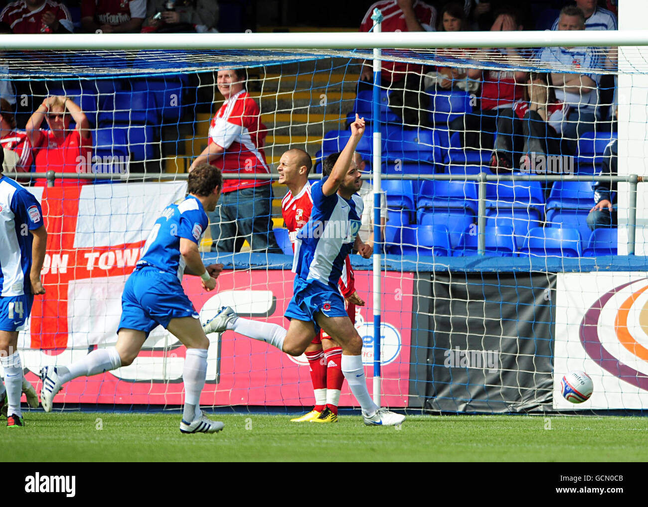 Hartlepool United's Adam Boyd celebrates scoring the opening goal of ...