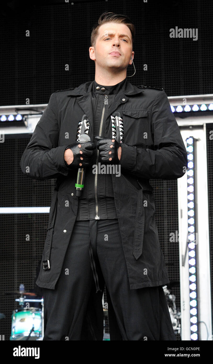 Mark Feehily of Westlife performs on stage during Ladies Day at Newbury ...