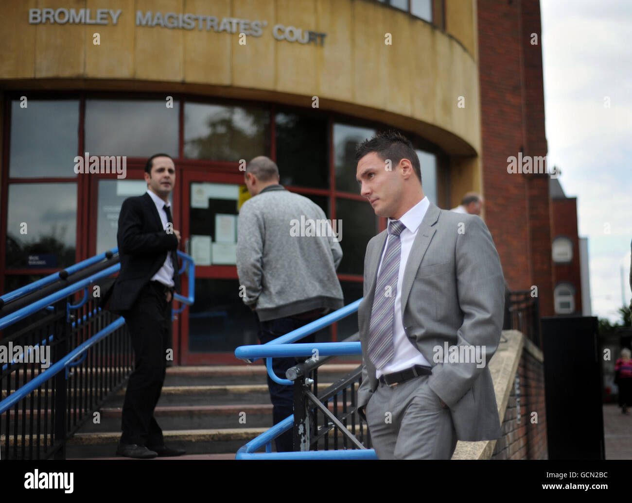 Olympic diver Blake Aldridge (right) arrives at Bromley Magistrates ...