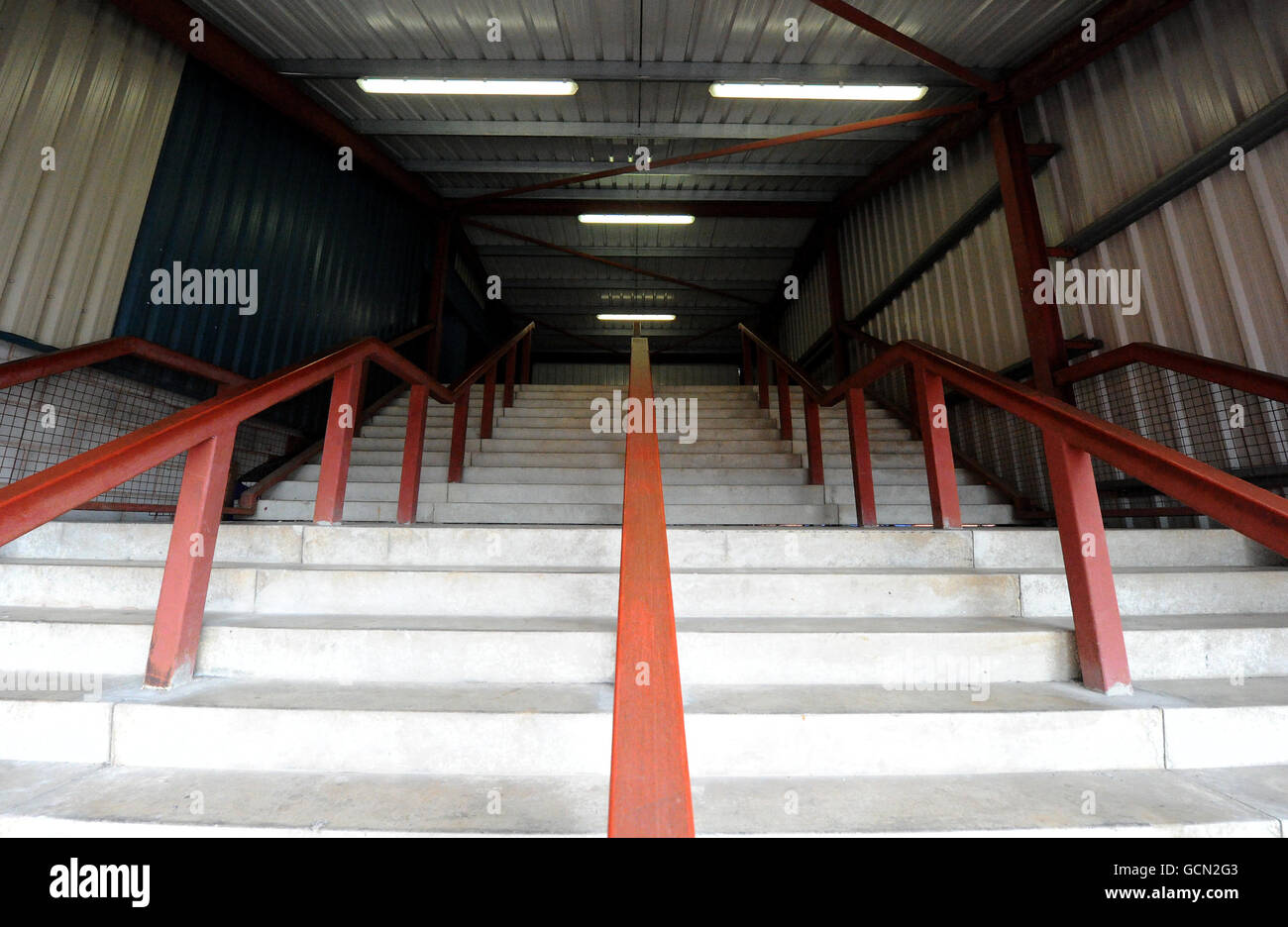 Football aisles walkway way in stair aisle steps bannister ...