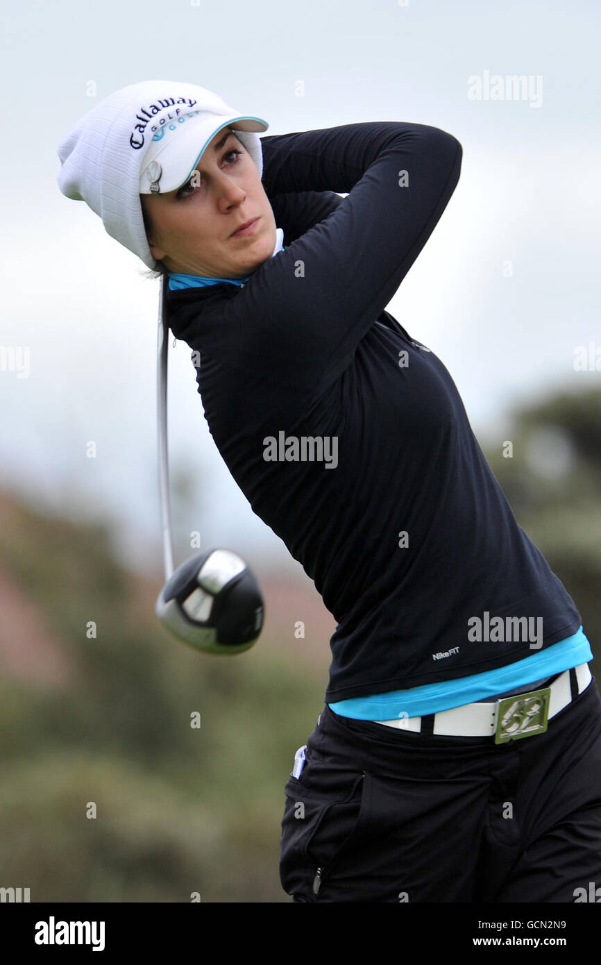Germany's Sandra Gal tees off during the first round of the Ricoh Women ...