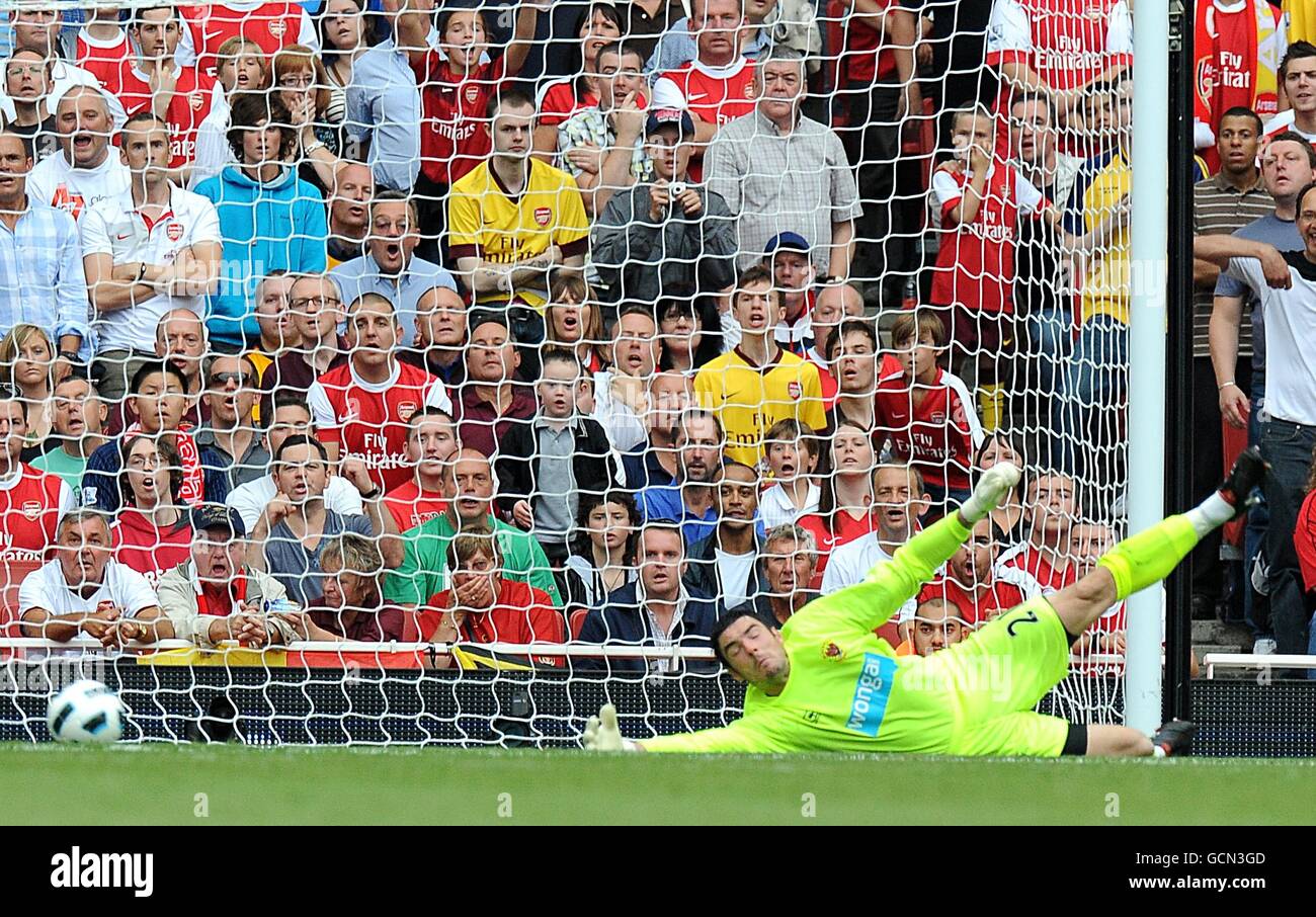 Blackpool goalkeeper Matthew Gilks dives but is beaten by a shot from ...