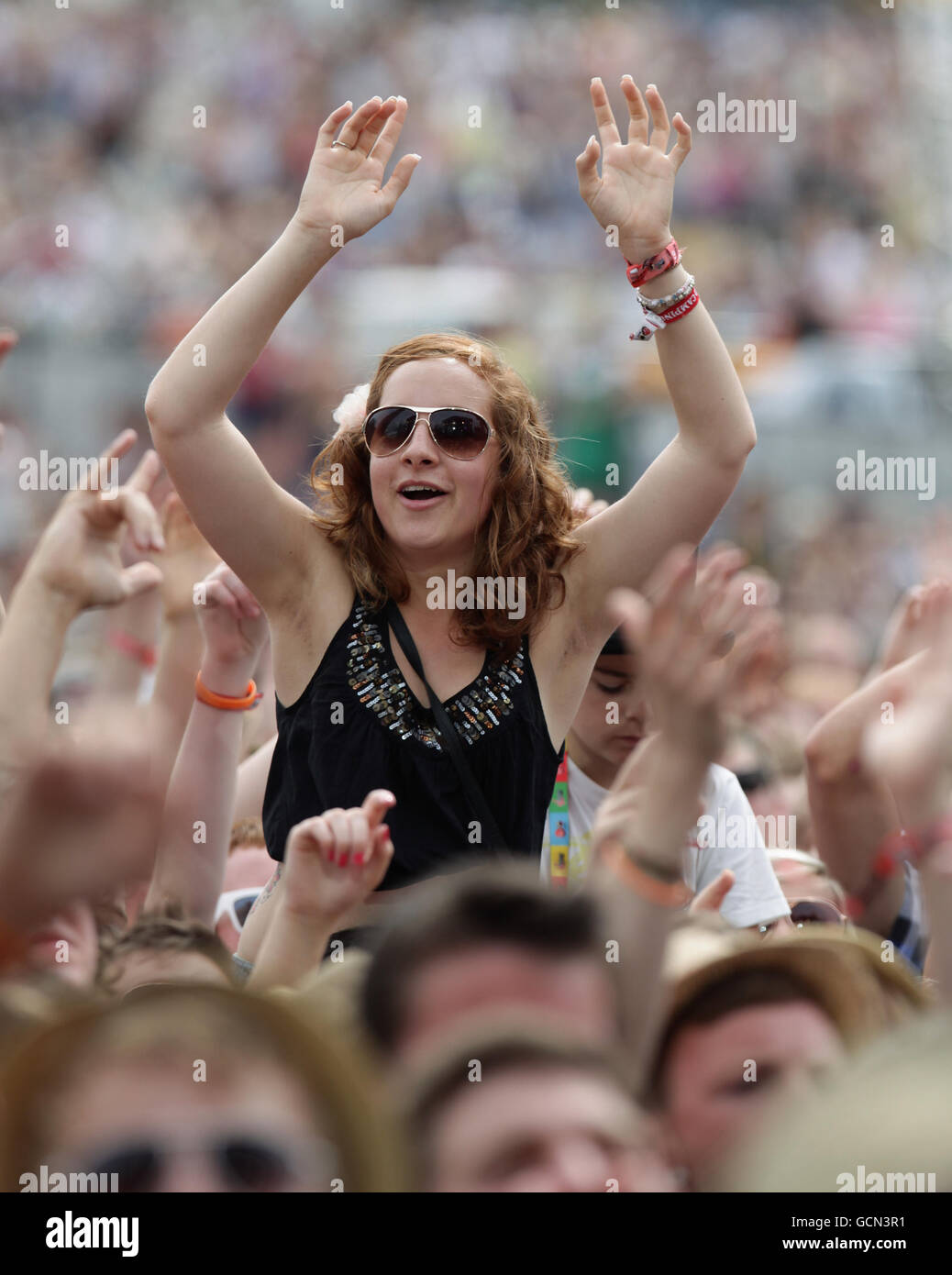 The crowd watching Professor Green performing on the 4 Music Stage ...