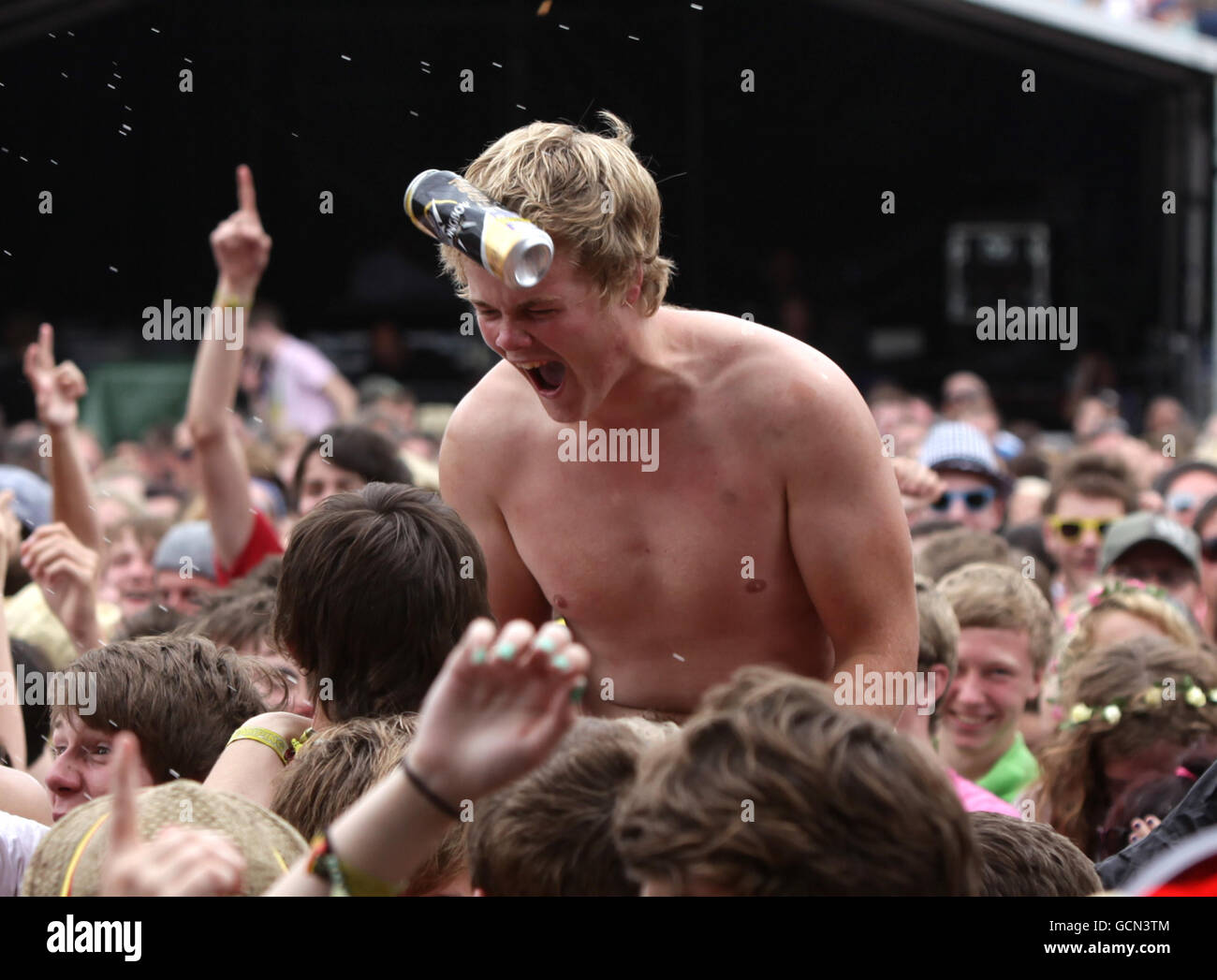 The crowd Plan, performing on the 4 Music Stage, during the V Festival ...