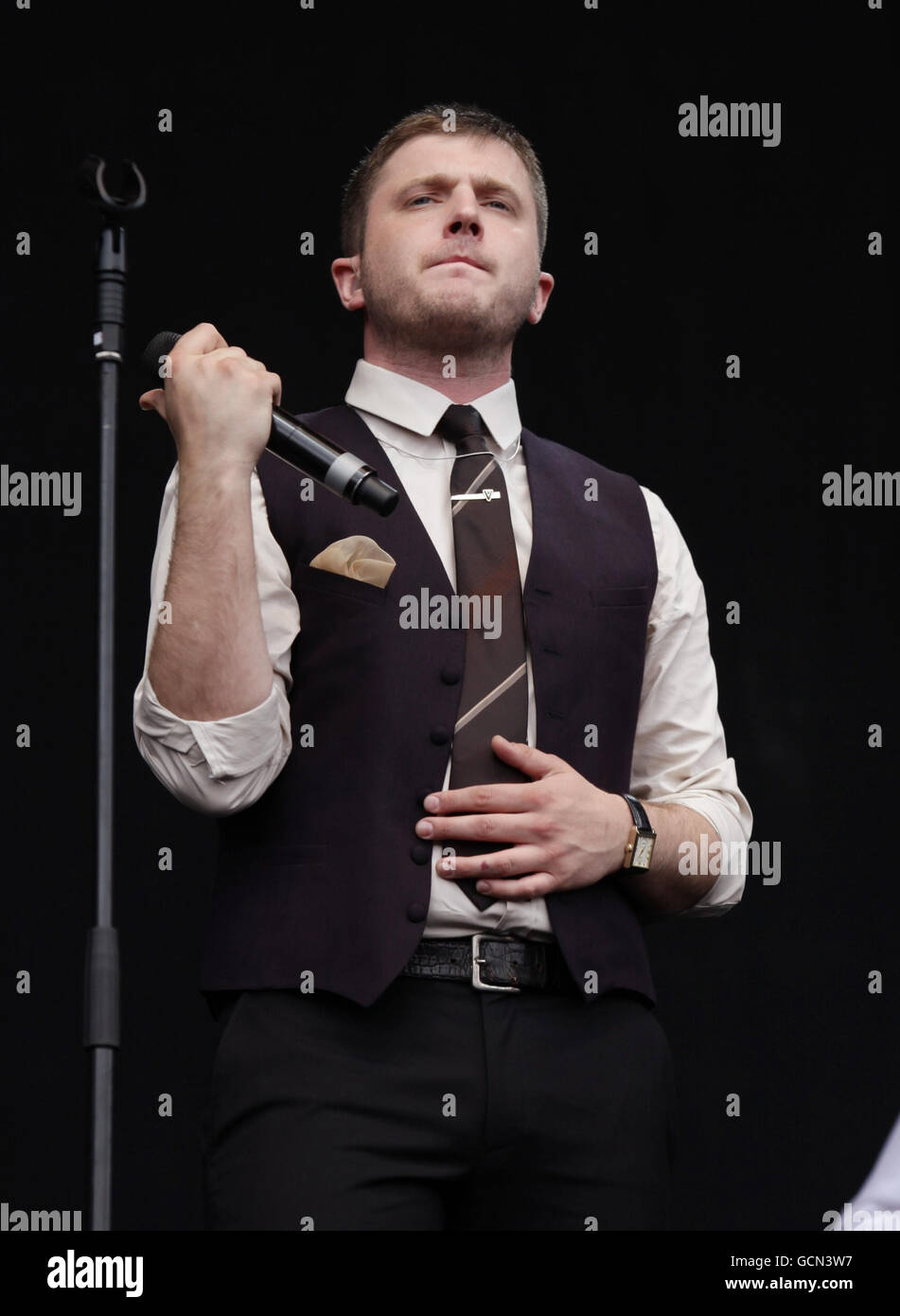 Plan B, aka Ben Drew, performing on the 4 Music Stage, during the V ...