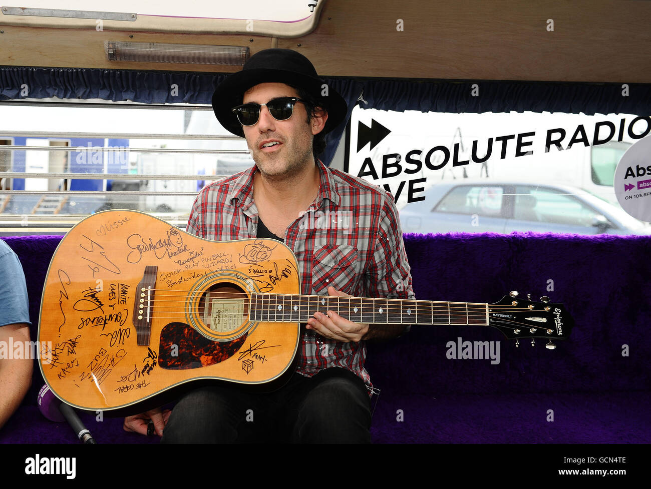 Joshua Radin backstage at the Absolute Radio VIP area during the V ...
