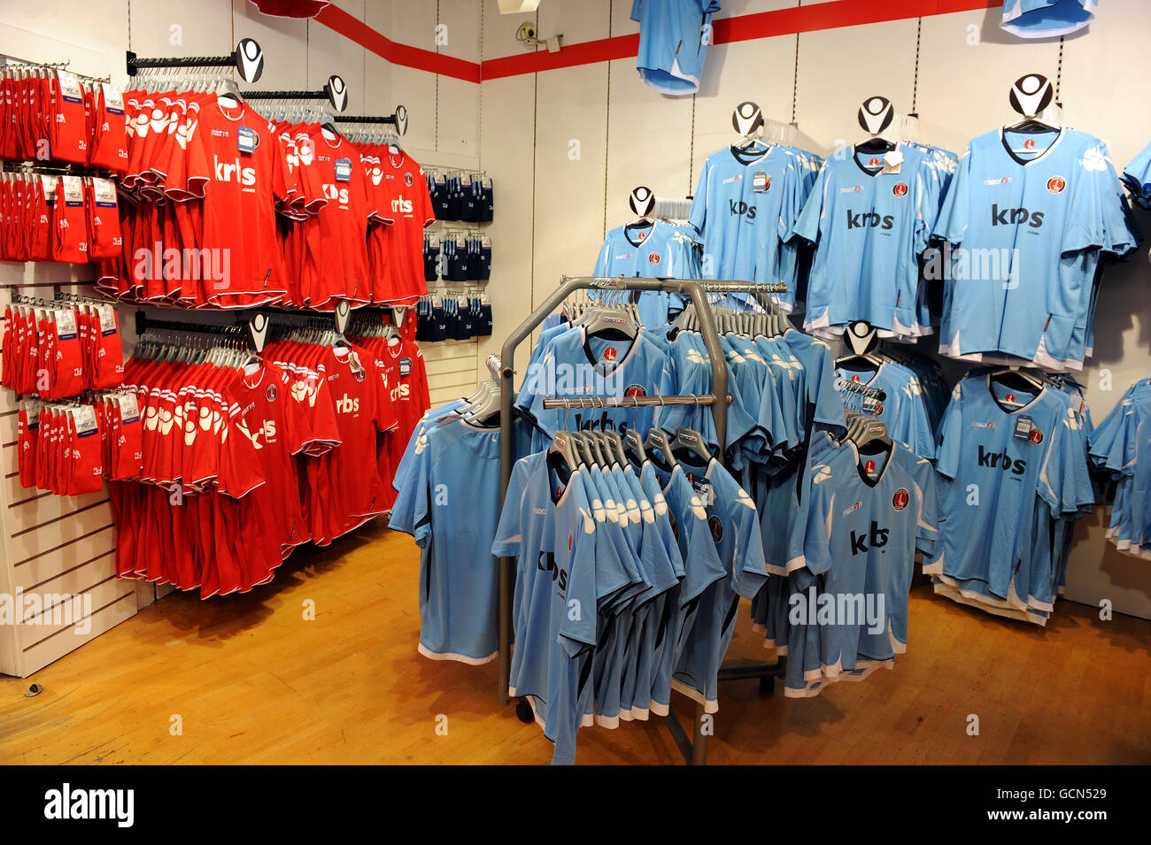 Charlton Athletic's new home and away kits on sale in the club shop ...
