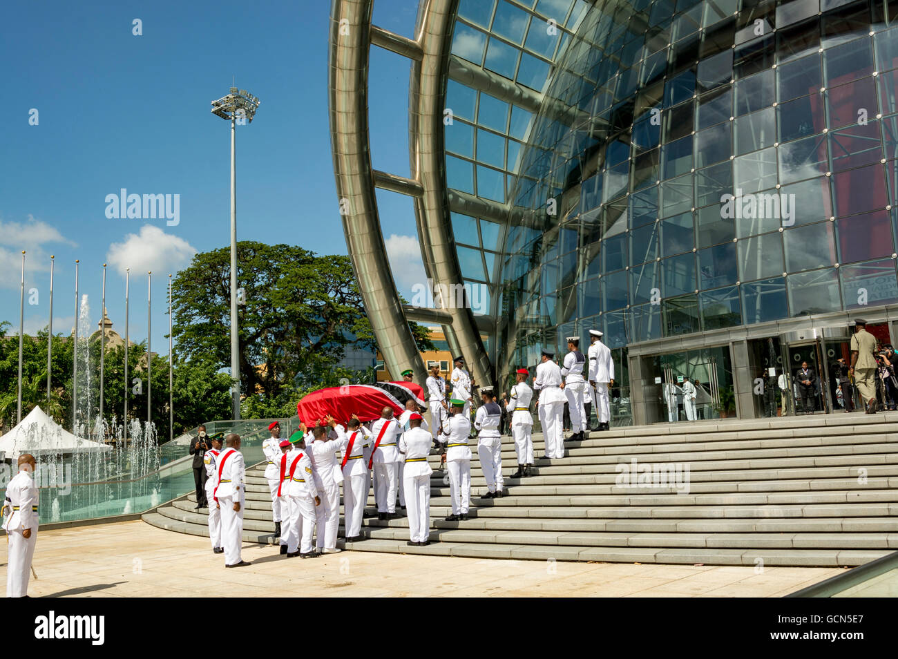 Soldiers carry the casket bearing former prime minister Patrick Manning ... Soldiers carry the casket bearing former prime minister Patrick Manning ...