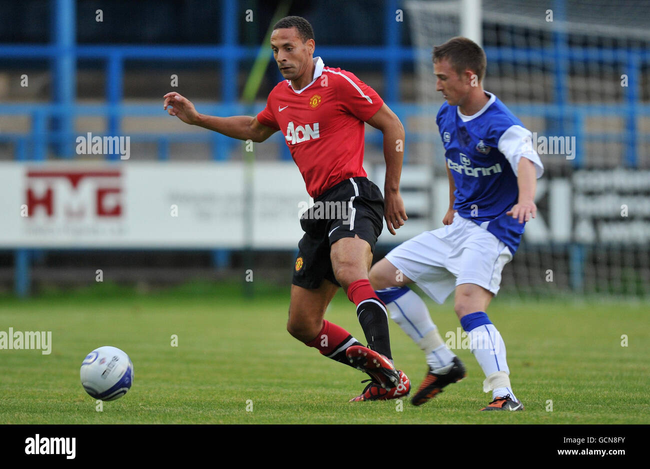 Soccer man utd full length football tackling mangms hi-res stock ...
