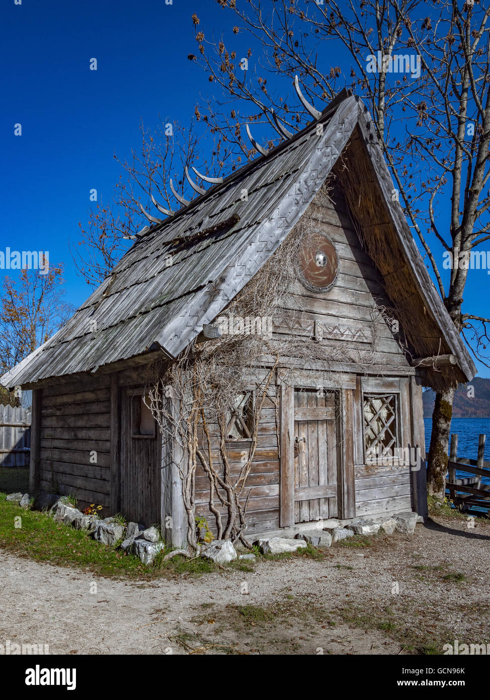 Flake Viking village, lake Walchensee, Bavaria, Germany Stock Photo - Alamy