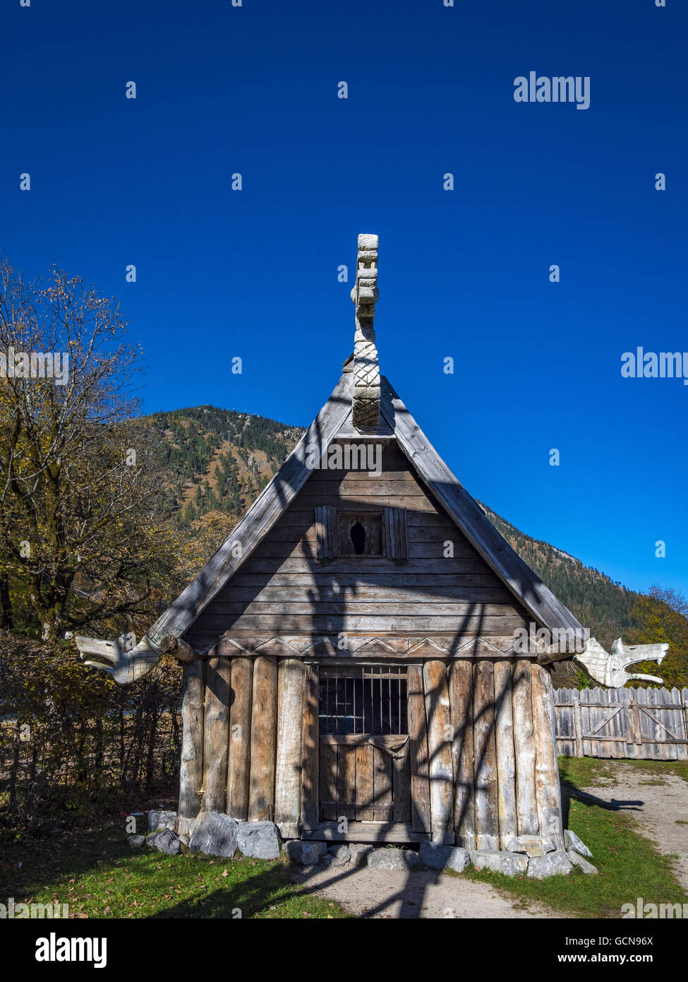 Flake Viking village, lake Walchensee, Bavaria, Germany Stock Photo - Alamy