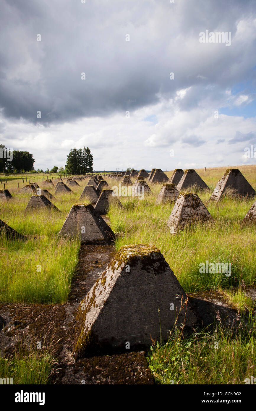 Europe, Germany, North Rhine-Westphalia, tank traps of the Siegfried ...