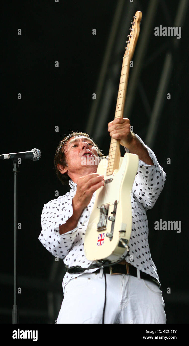 Steve Diggle of Buzzcocks performs at the Vintage Festival, Goodwood in ...