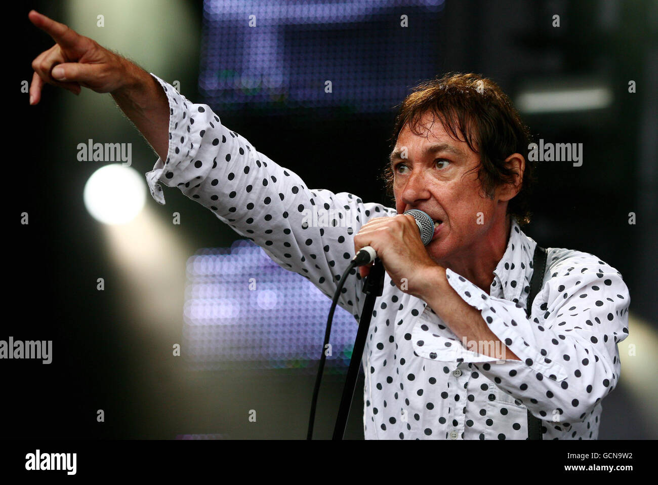 Steve Diggle of Buzzcocks performs at the Vintage Festival, Goodwood in ...