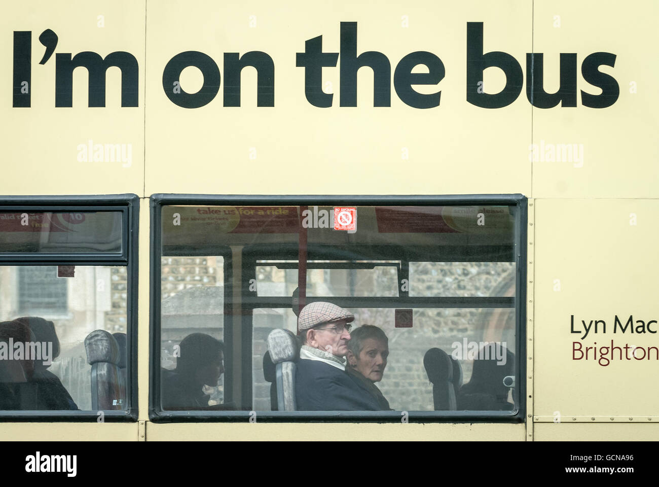 Senior bus passengers on a bus in southern England Stock Photo - Alamy