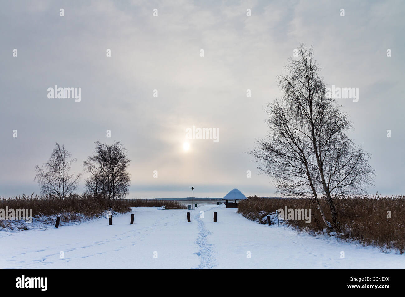 Port in Born (Germany) in winter time Stock Photo - Alamy