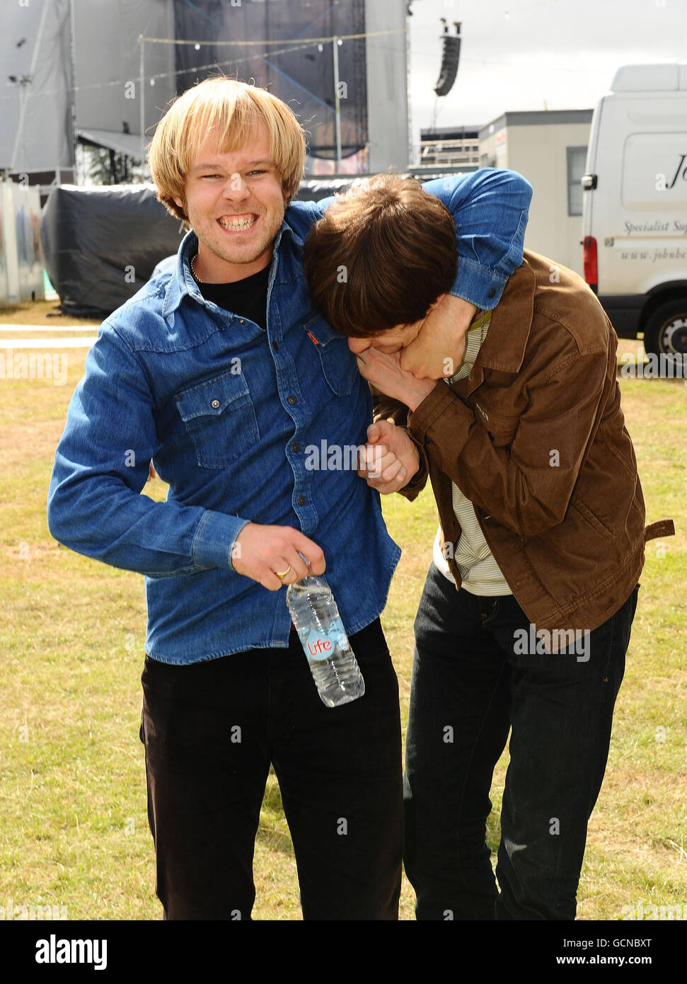 James Skelly and Nick Power (right) of The Coral backstage at the ...