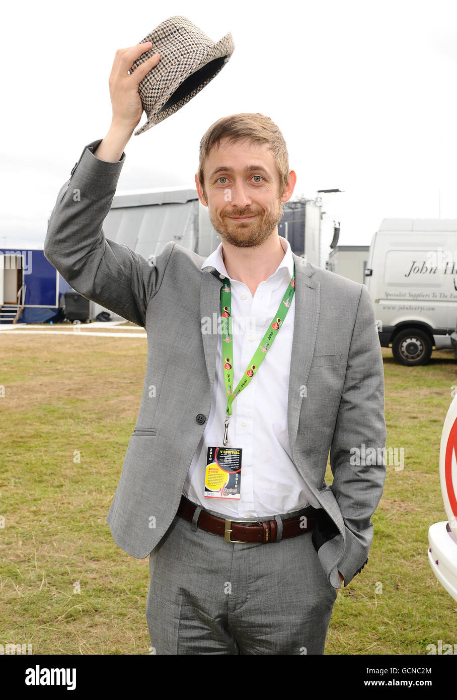 Neil Hannon backstage at the Absolute Radio VIP area during the Virgin ...