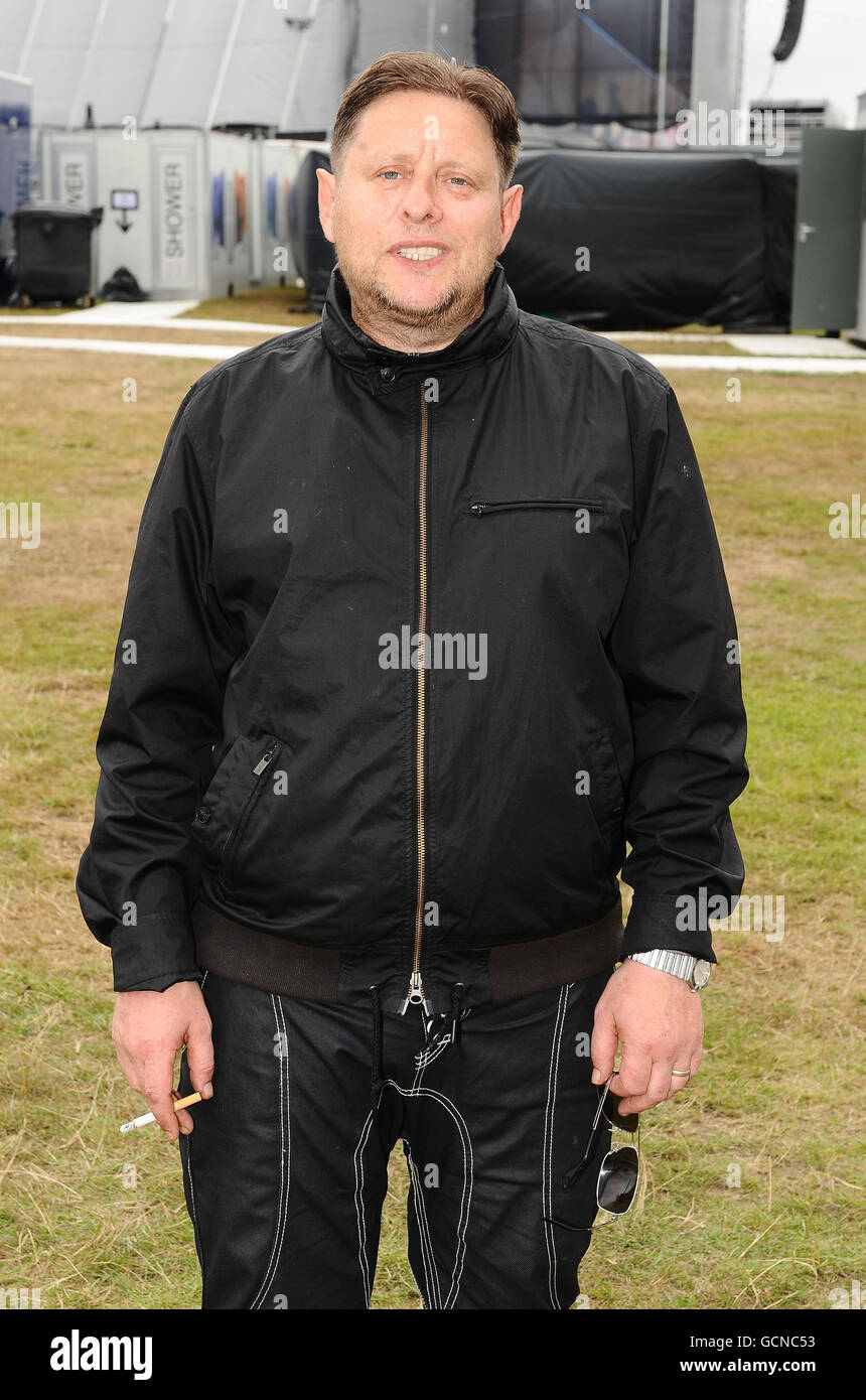 Sean Ryder backstage at the Absolute Radio VIP area during the Virgin ...