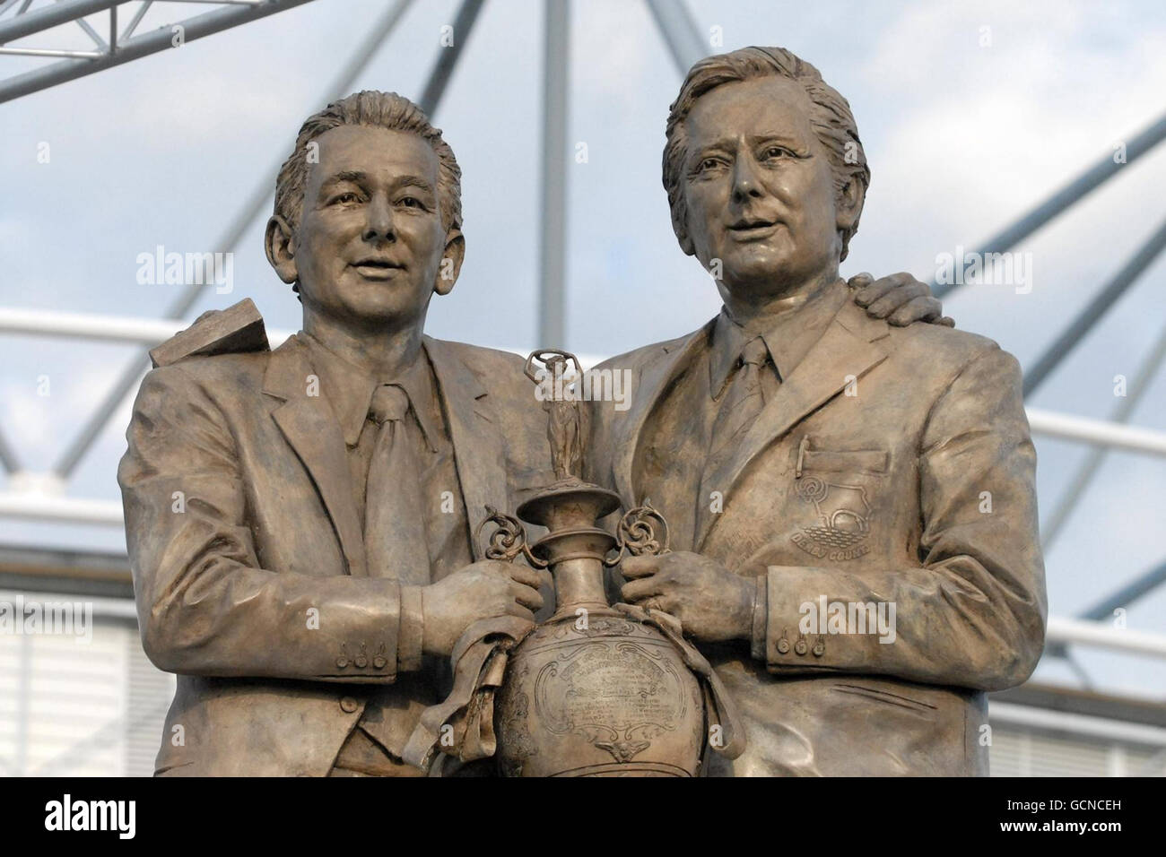 The statue of brian clough and peter taylor hi-res stock photography ...