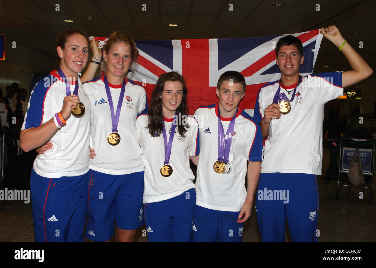 Great Britain Youth Olympic Gold medalists (left to right) Georgia ...