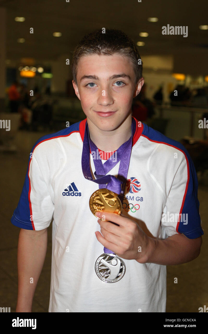 Olympics - GB Youth Team Return Home - Heathrow Airport. Great Britain ...