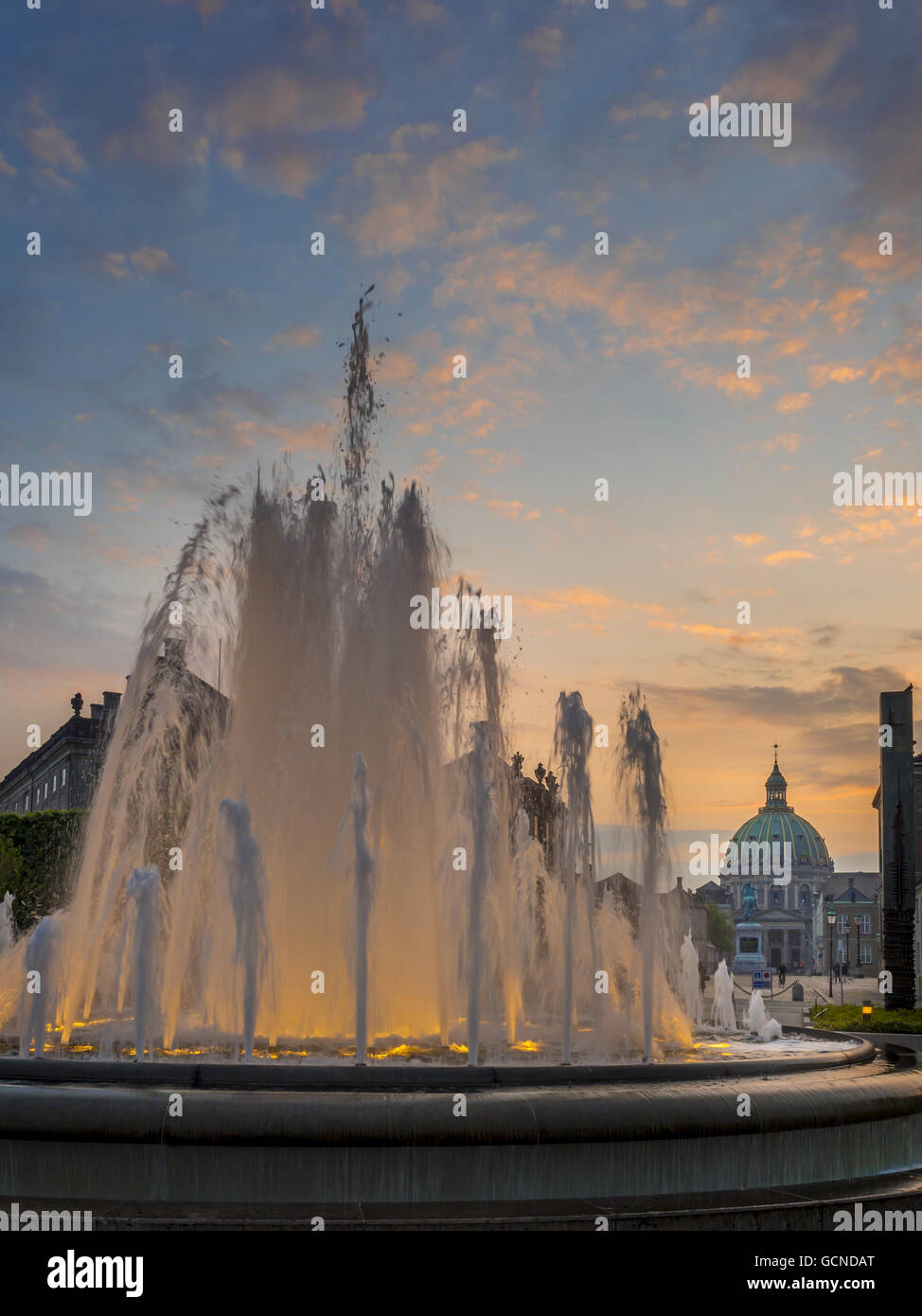 The Marble Church, fountain, Copenhagen, Denmark, Scandinavia, Northern ...