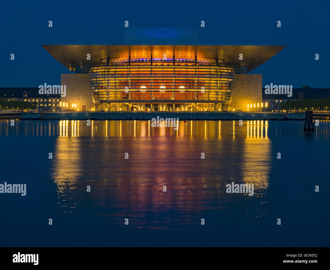 Copenhagen Opera House at Night, Copenhagen, Denmark, Europe Stock ...