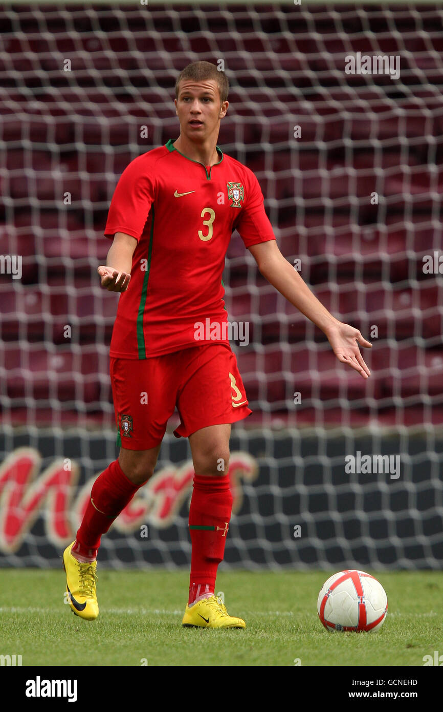 Football youth international u17 friendly full length ball hi-res stock ...