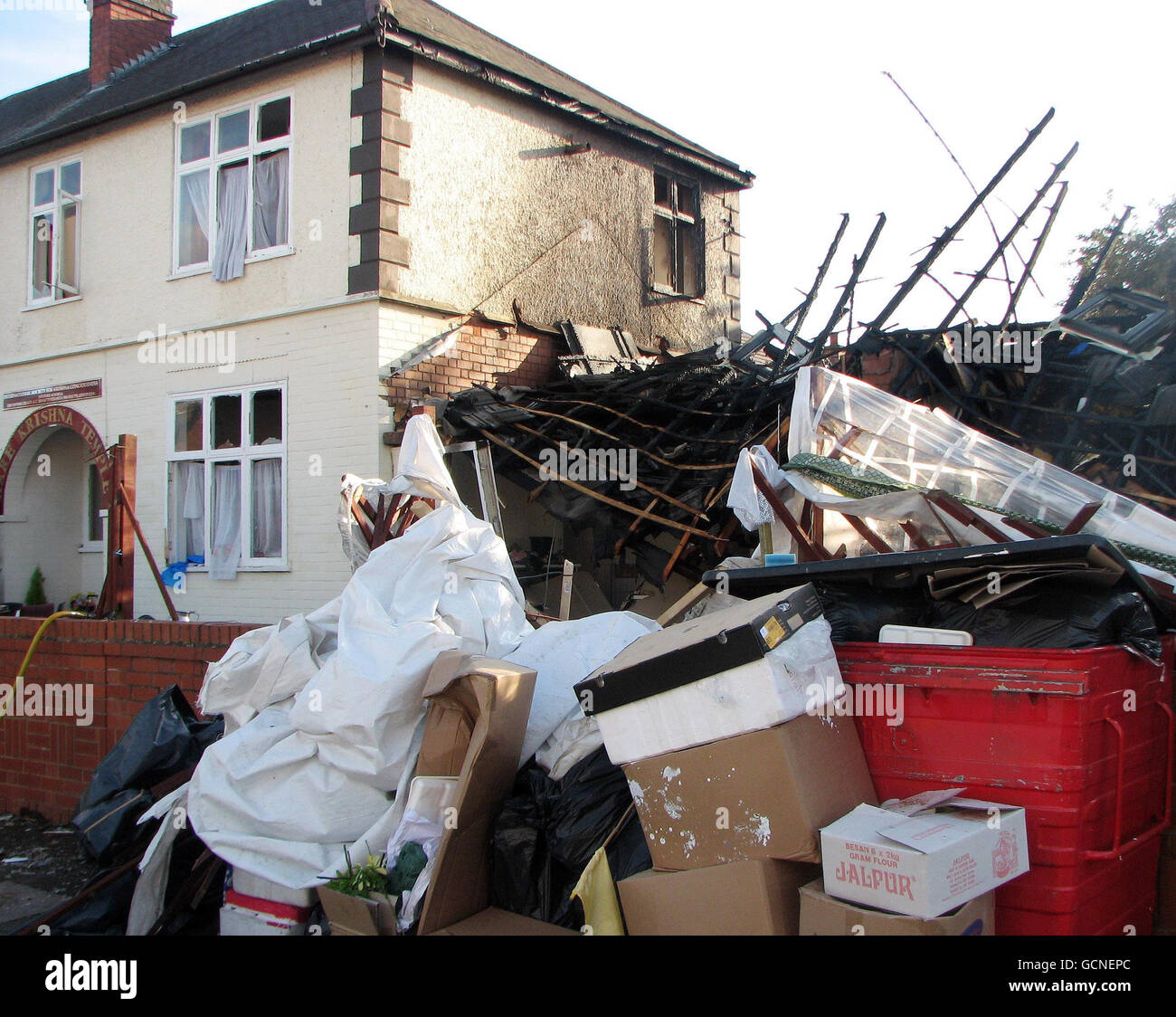Hare Krishna temple fire. The scene at a Hare Krishna temple in ...