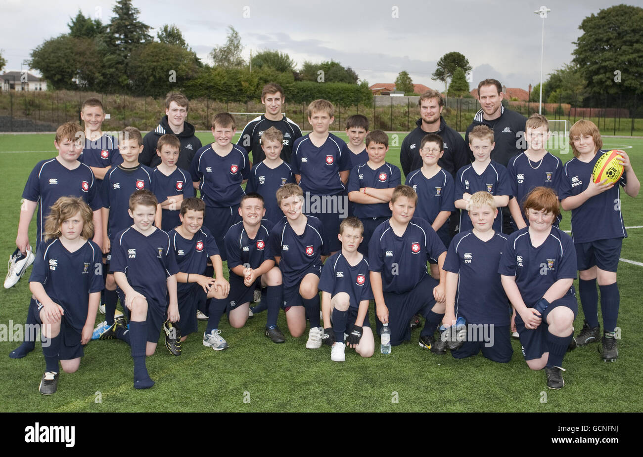 Glasgow warriors graeme morrison school visit to grange academy hi-res ...