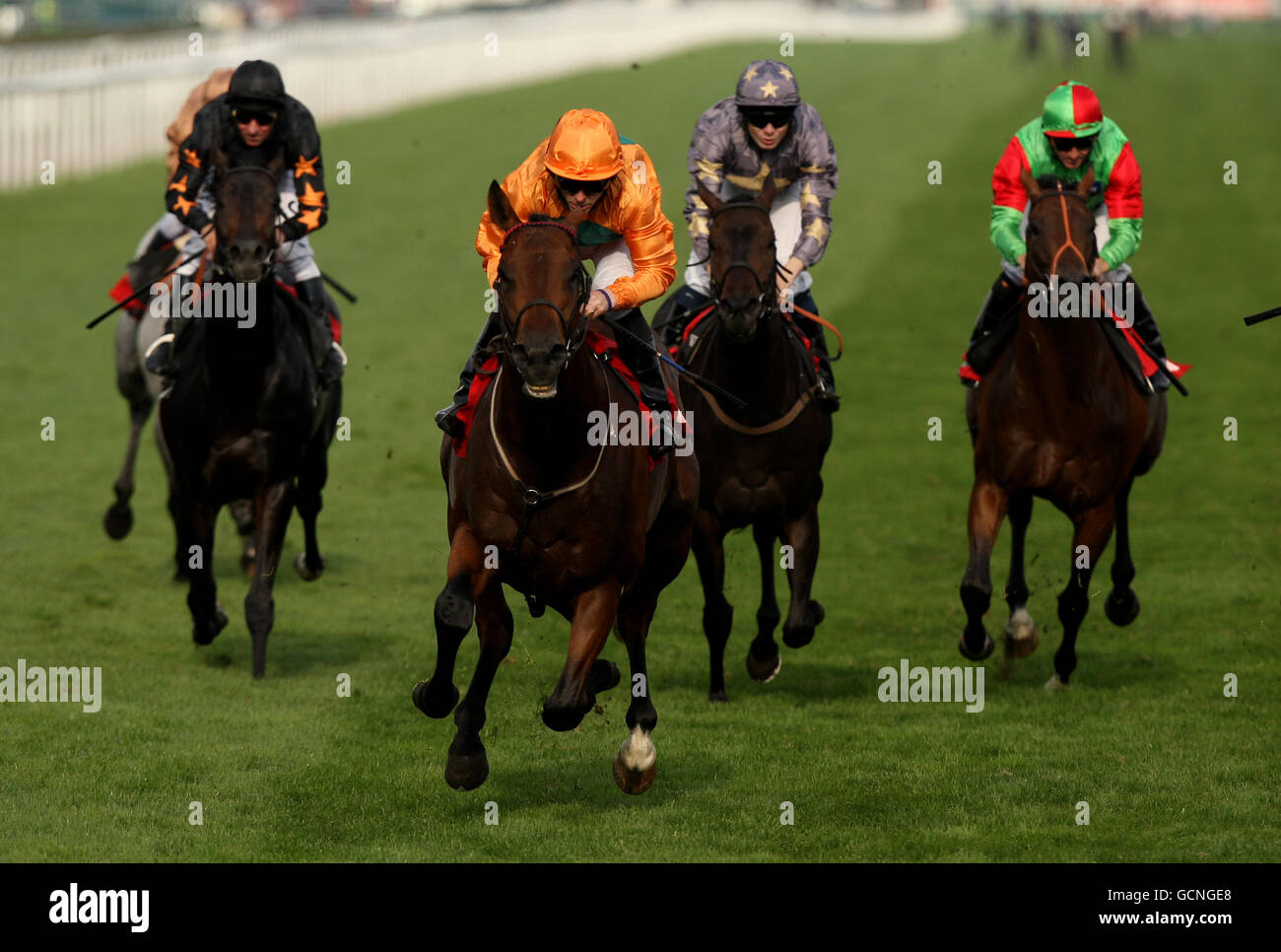 Navajo Chief (orange cap) ridden by Ted Durcan comes home to win The ...
