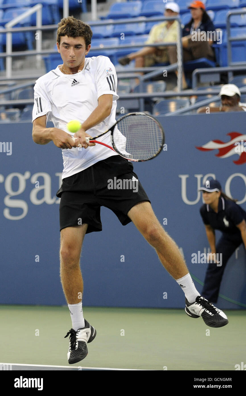 Great Britain's George Morgan in his doubles match with France's ...