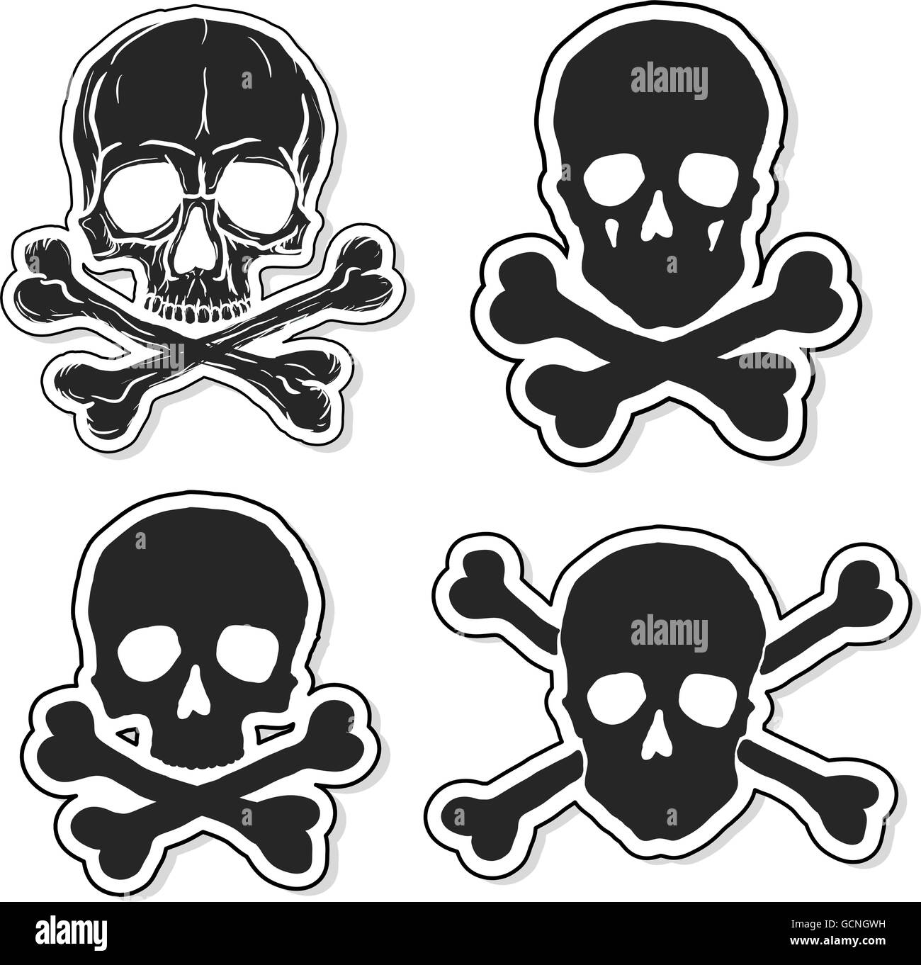 Set of Skulls and Crossbones Stock Vector Image & Art - Alamy