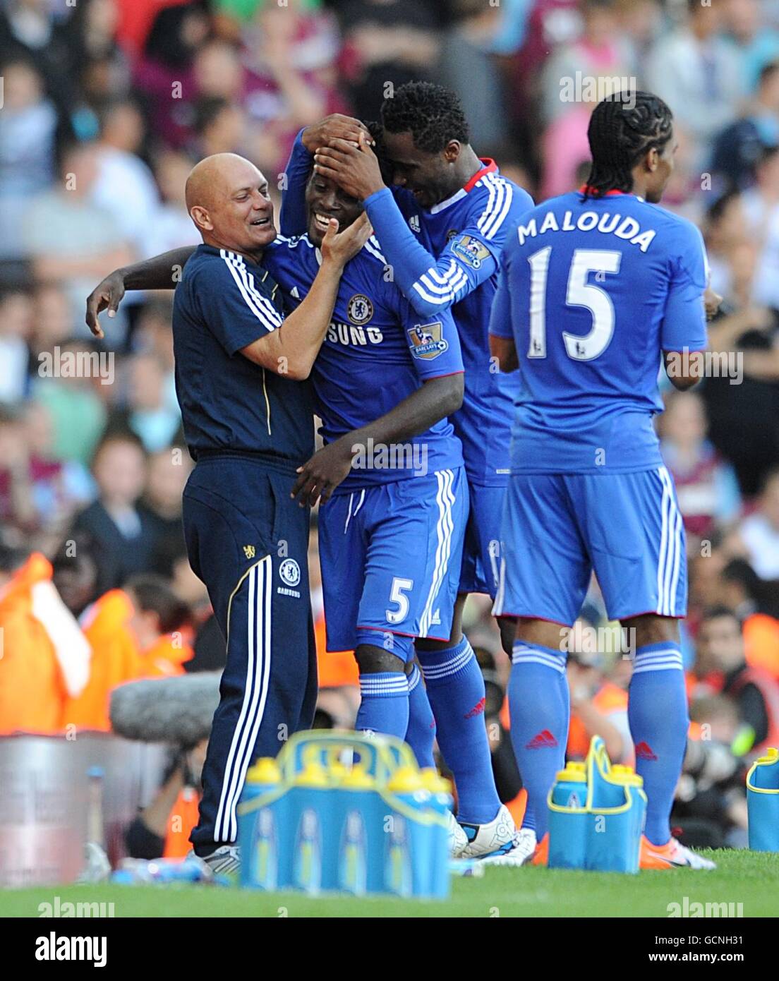 Chelsea's Michael Essien (no.5) celebrates scoring his second goal ...
