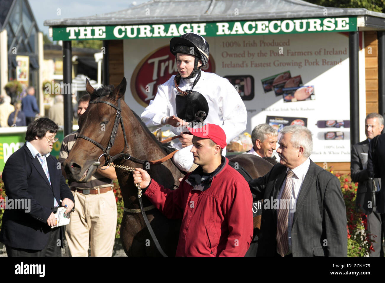 Harriers Call and Jockey Joseph O'Brien (centre) after winning the ...