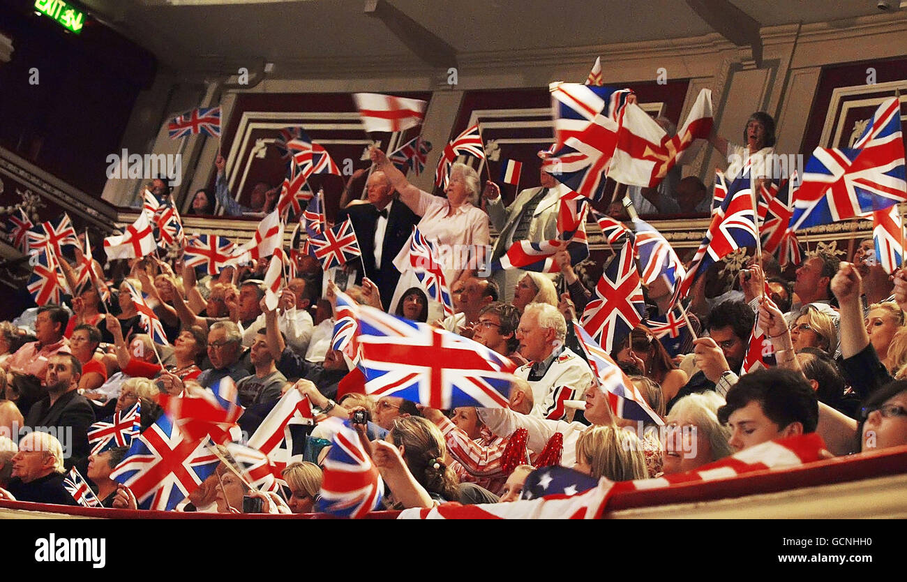 Flags are waved during the closing moments of the 76th Last Night of ...