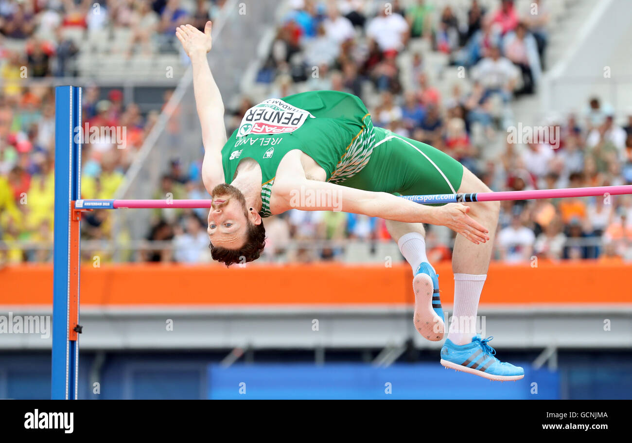 Ireland's Barry Pender in action during the Men's High Jump Qualifying ...