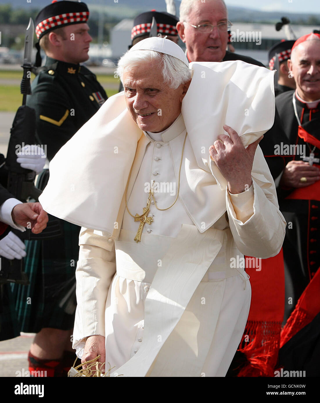 Number 1 of a sequence of 6 Pope Benedict XVI arrives in Edinburgh ...