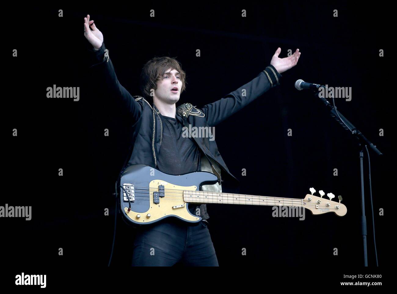 Bassist Jed Elliott of The Struts on the main stage during the second ...