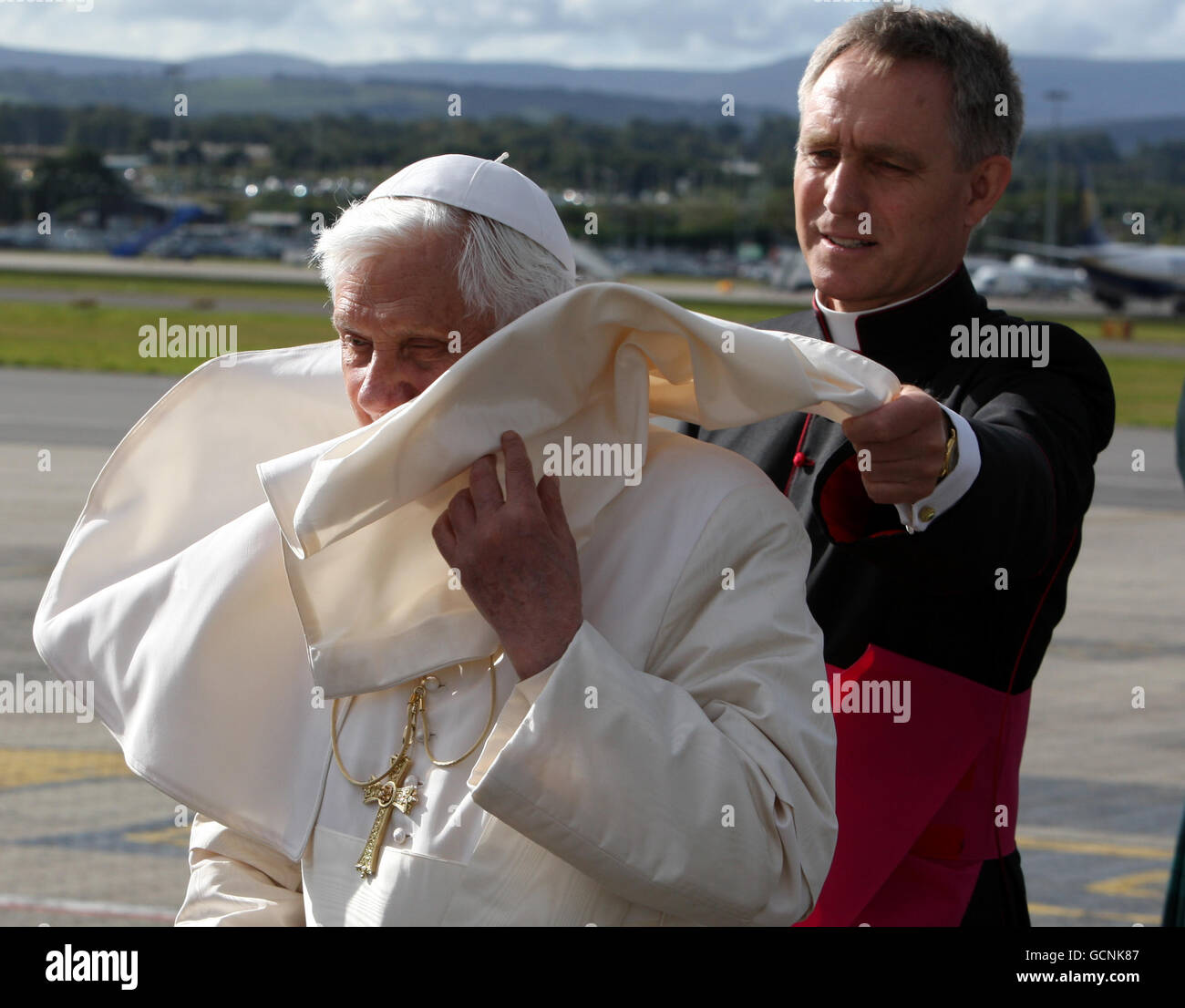 Pope Benedict XVI arrives in Edinburgh, Scotland, to begin the first ...