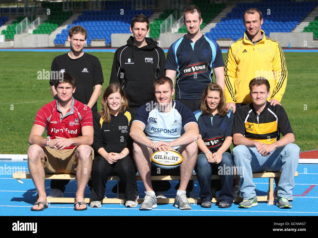 Glasgow Warriors rugby player Alastair Kellock with rugby captains from ...