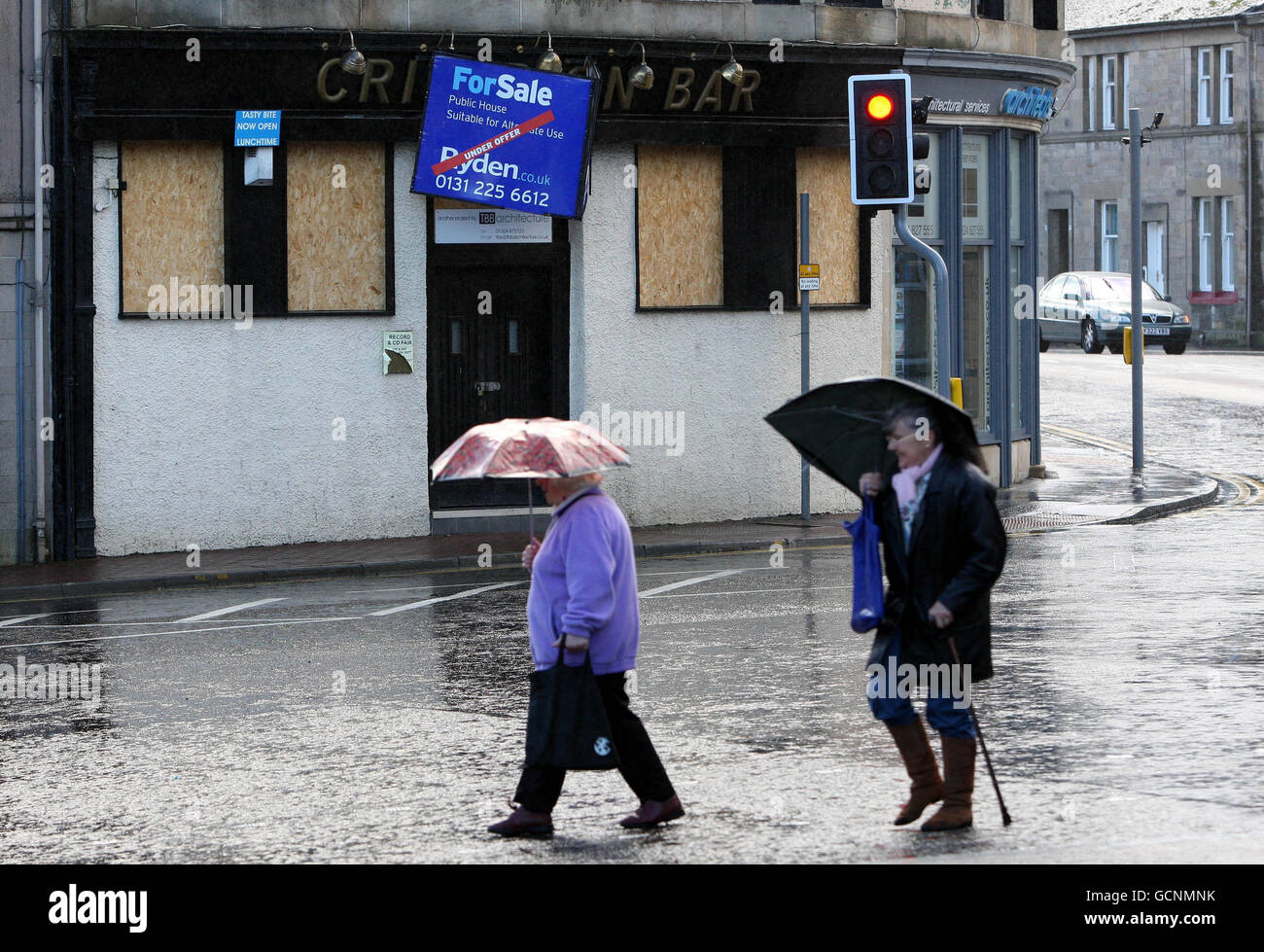 A general view of Denny town centre, Falkirk, after residents from the ...
