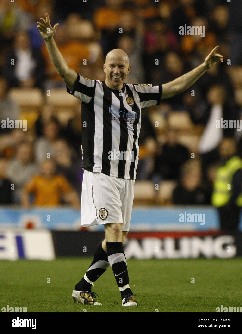 Notts County Lee Hughes celebrates his goal during the third round ...