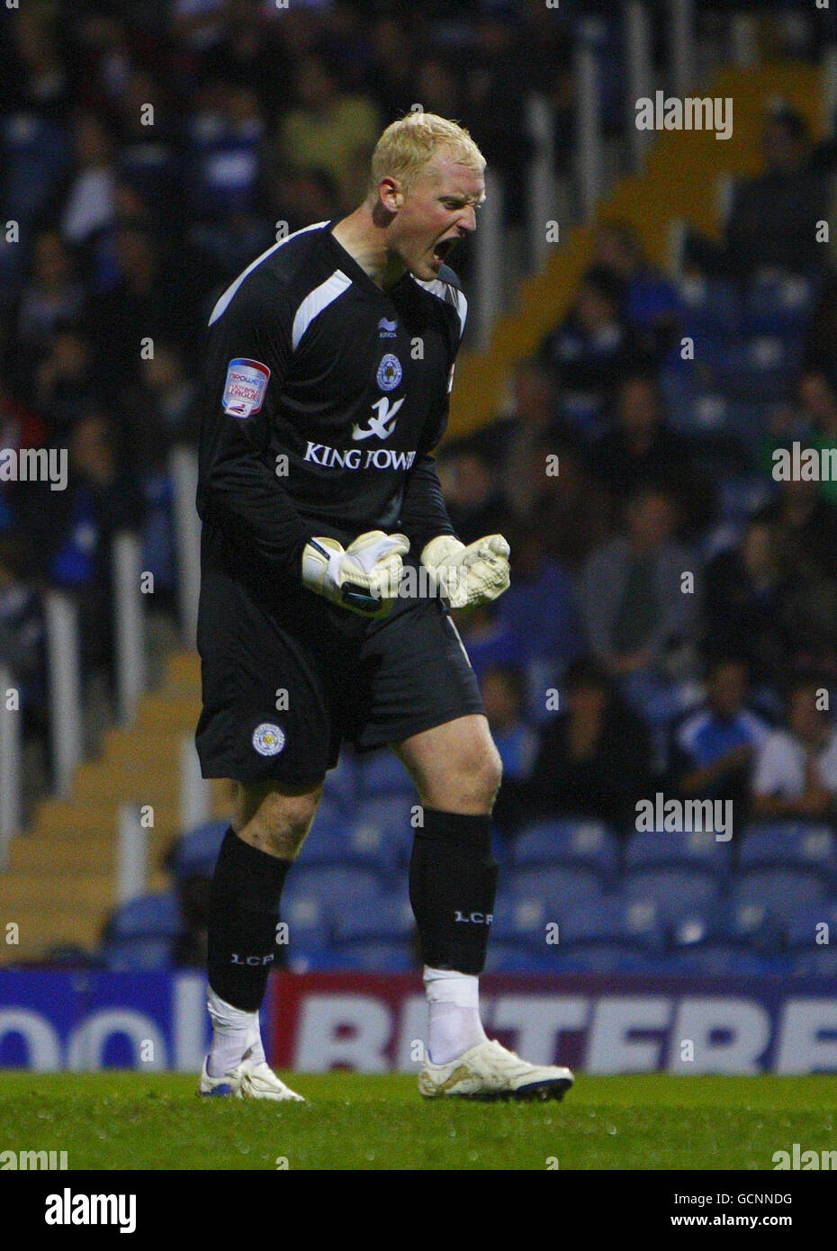 Leicester City's Conrad Logan celebrates his side's second goal during ...
